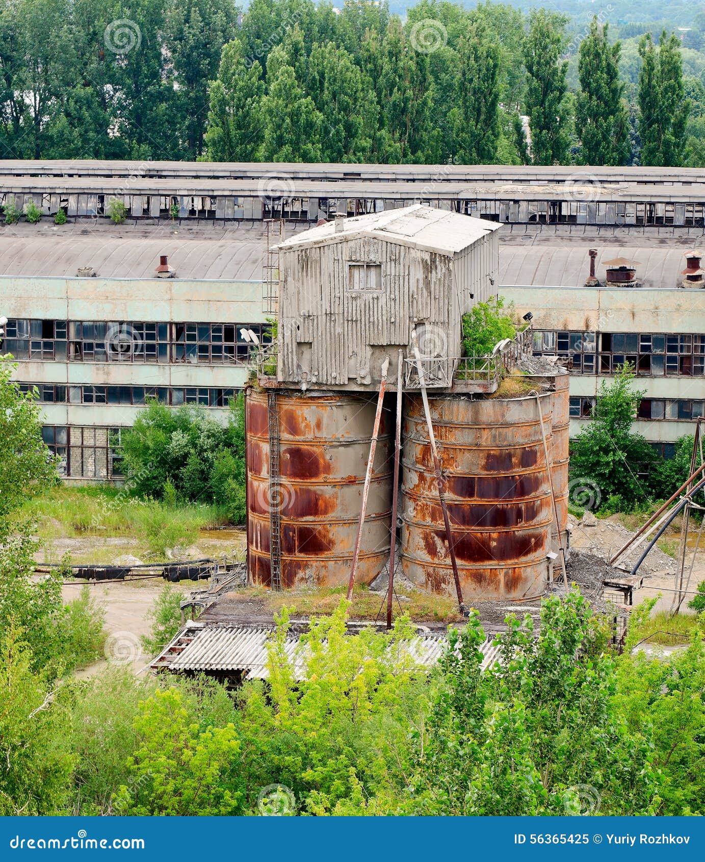 Old Abandoned Industrial Complex Stock Image - Image of board, plant ...
