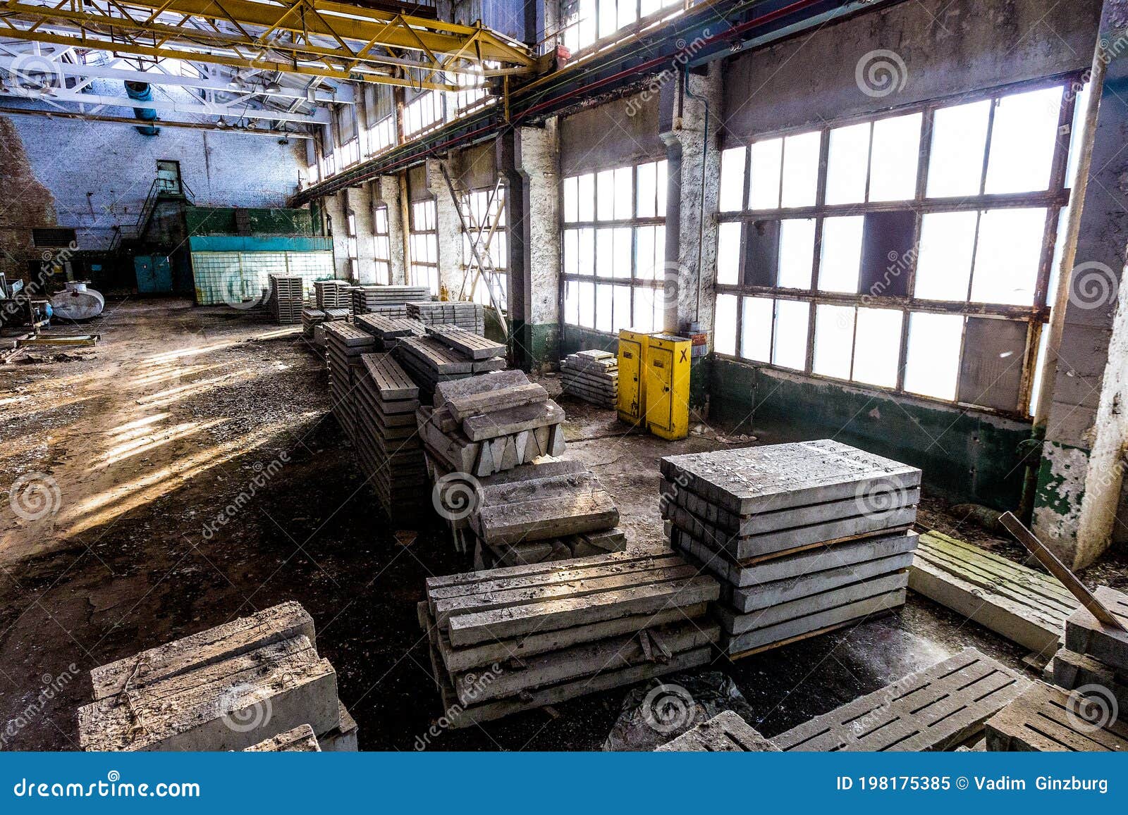 Old Abandoned Industrial Interior of Warehouse with Forgotten Stuff ...