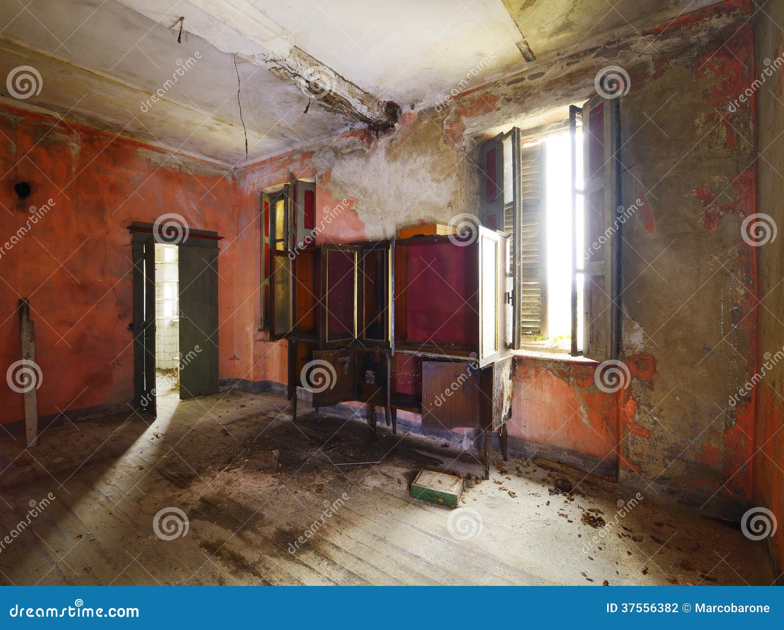 Old abandoned living room stock photo. Image of grunge - 37556382