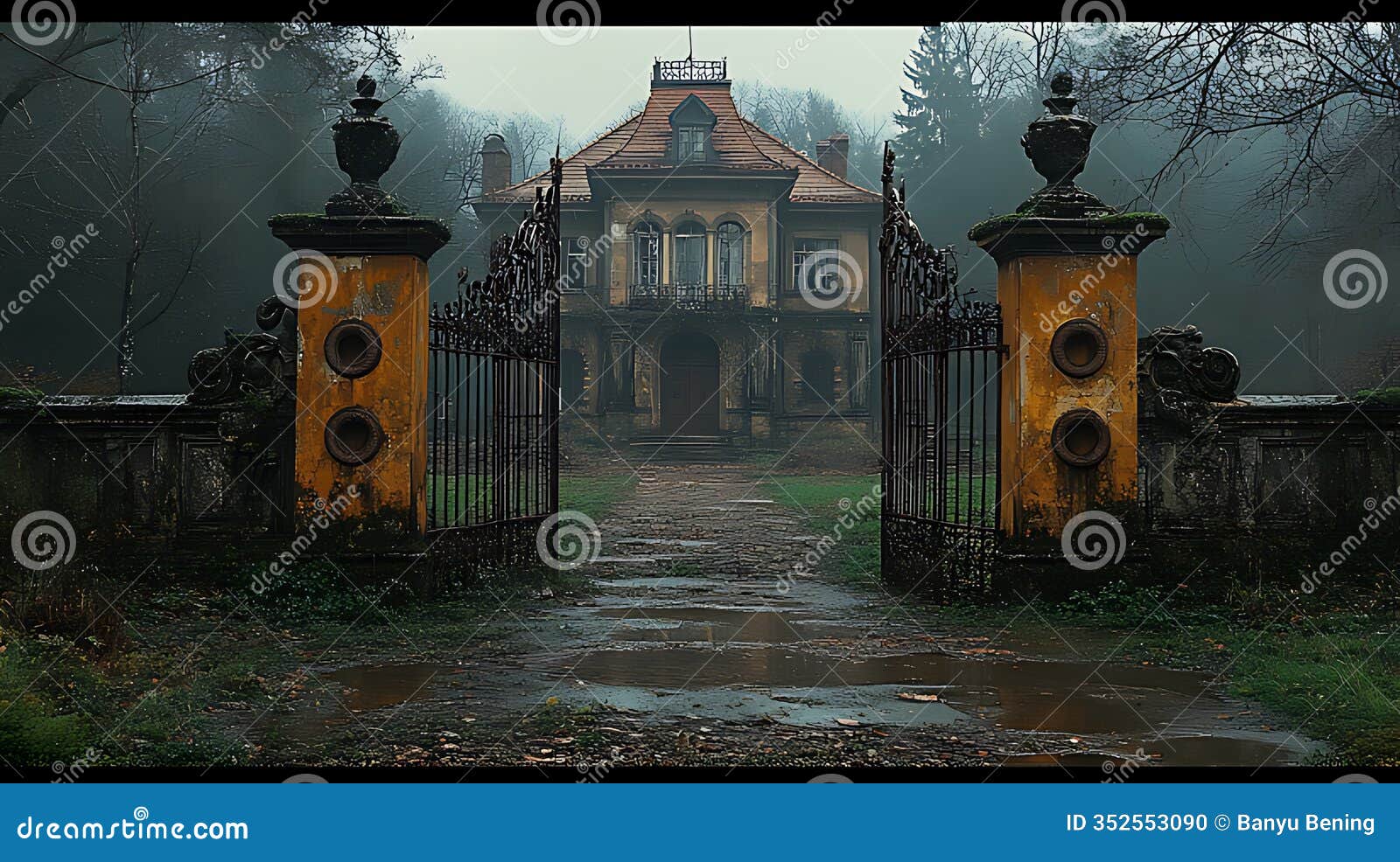 A Long Driveway Beautiful Country Estate Farmhouse Mansion New Home ...