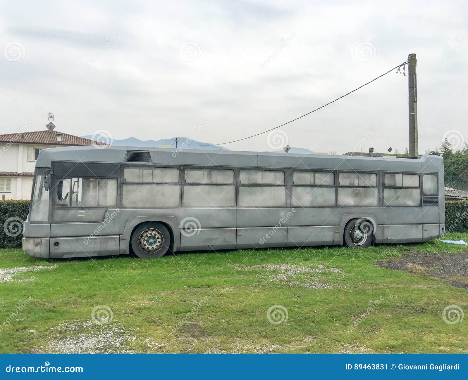 Old Abandoned Military Bus on a Meadow Stock Image - Image of decay ...