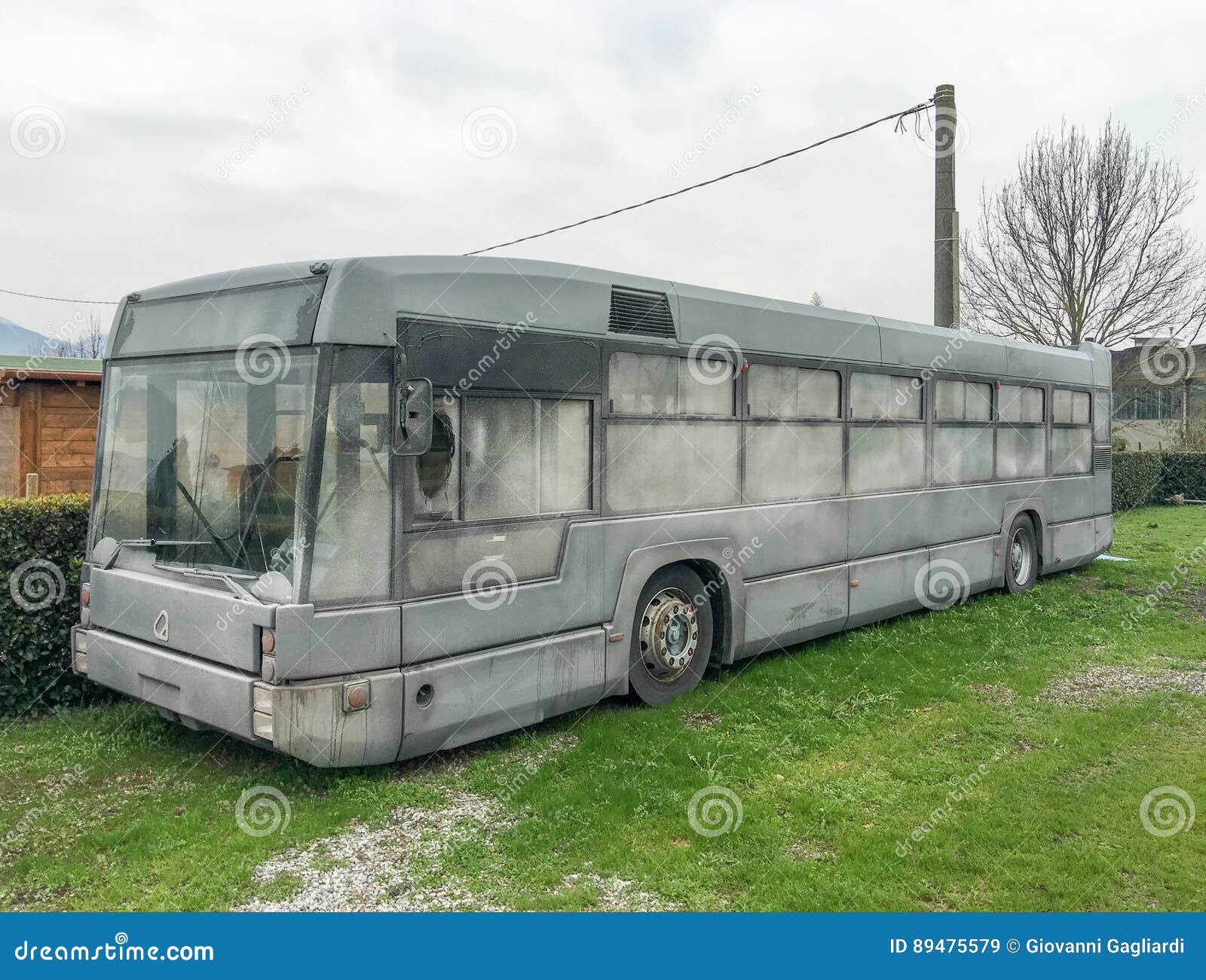 Old Abandoned Military Bus on a Meadow Stock Image - Image of abandoned ...