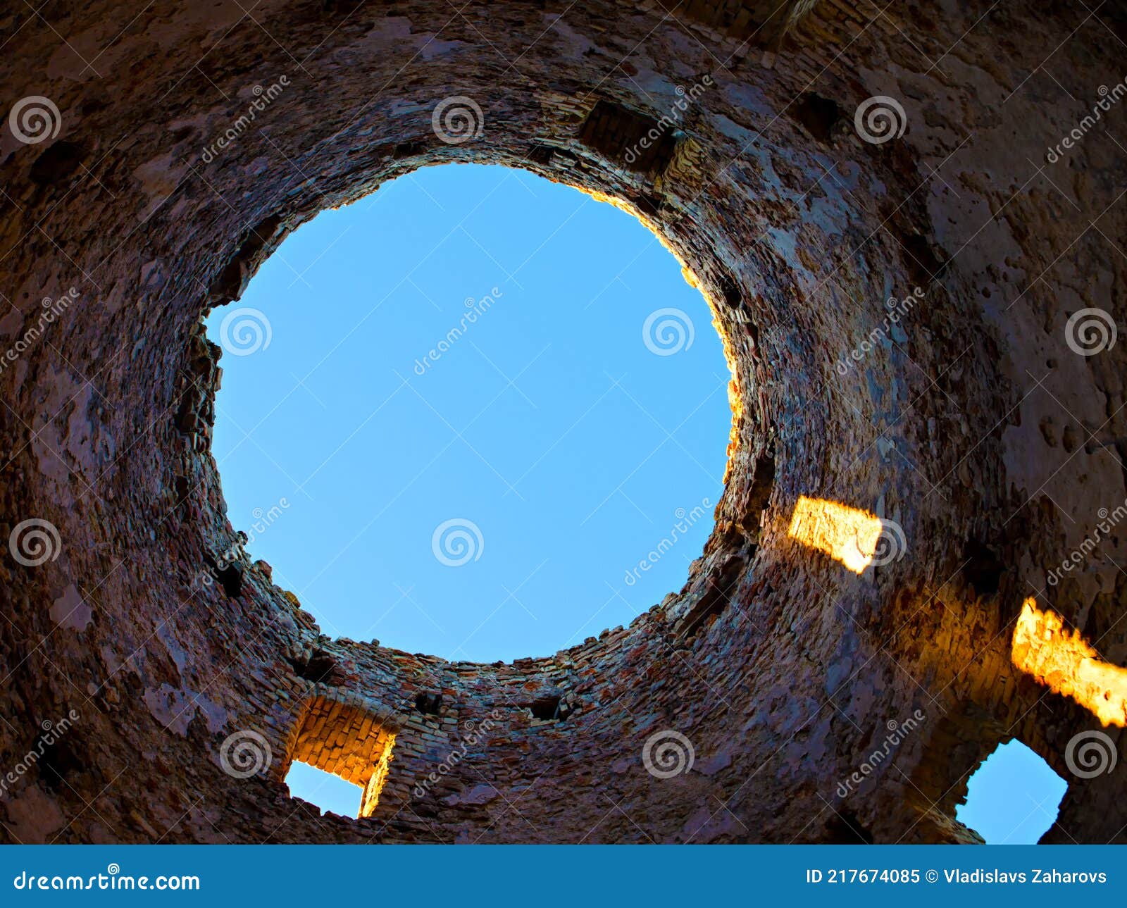 Old Abandoned Miller View from the Inside, the Camera is Turned Up, the ...