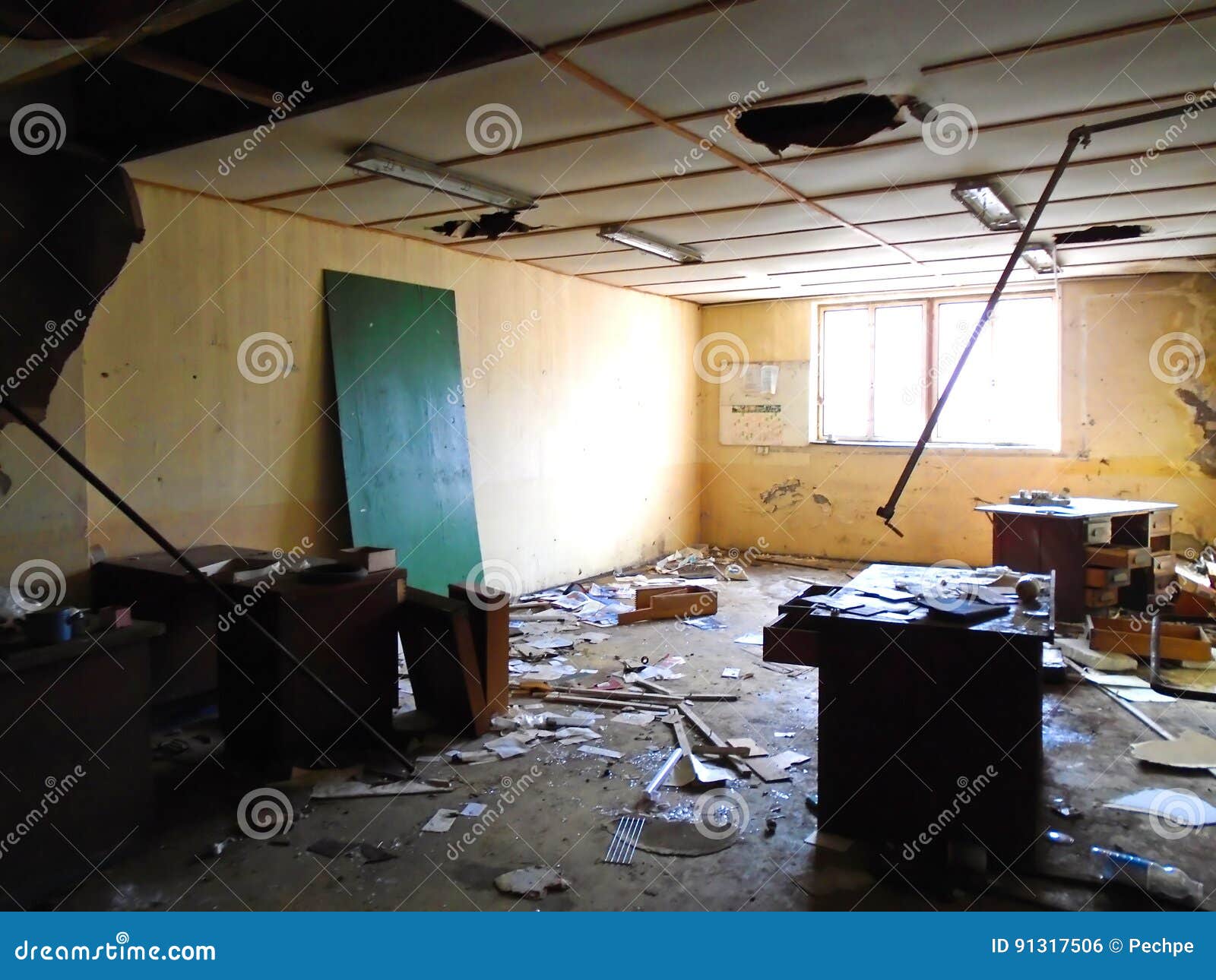 Old abandoned office stock photo. Image of dirt, industrial - 91317506
