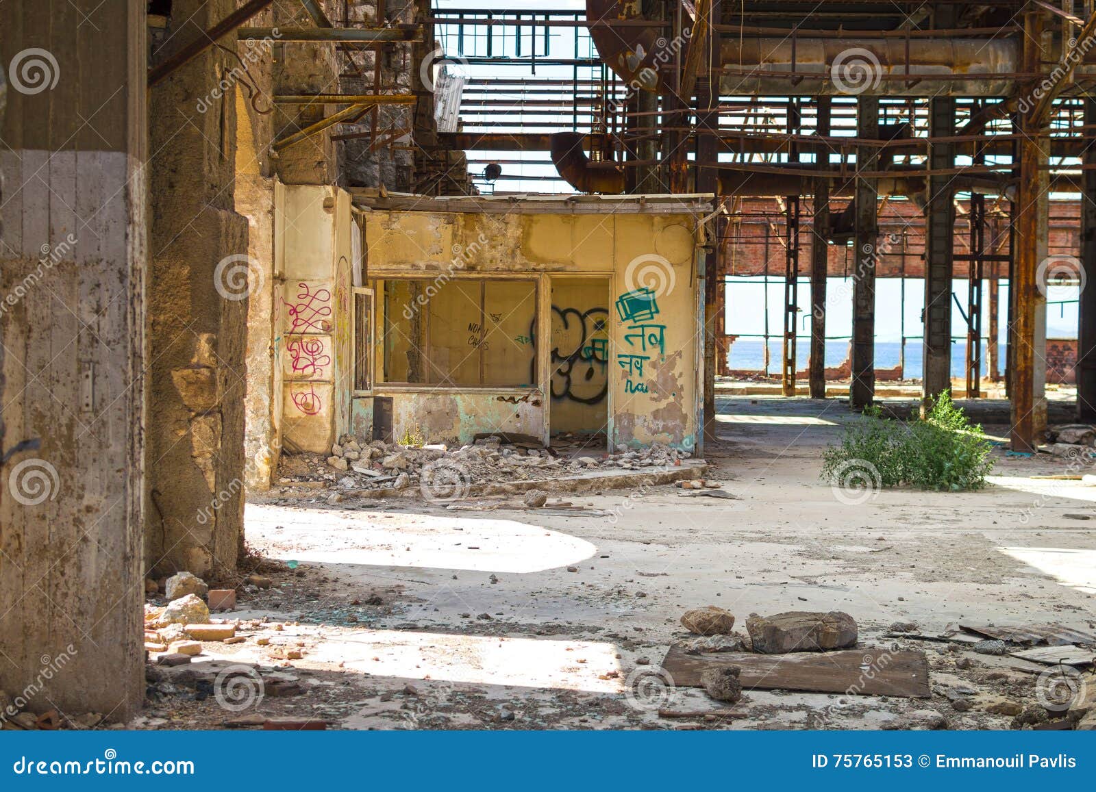 Old abandoned office stock image. Image of destroy, bricks - 75765153