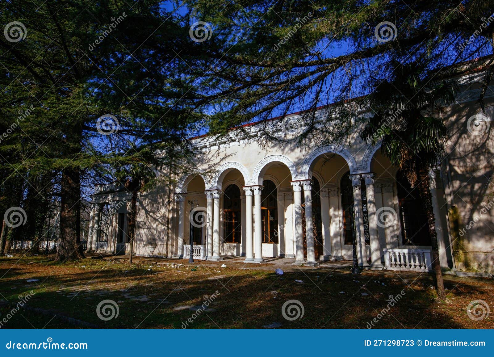 Old Abandoned Overgrown Railway Station, Tskaltubo, Georgia Stock Image ...