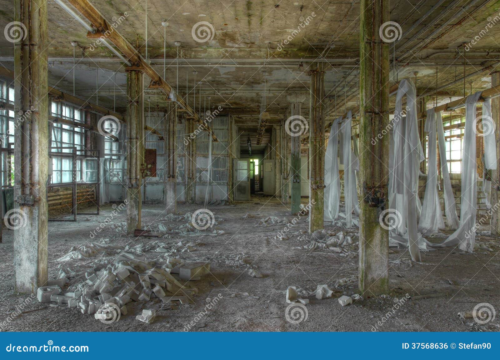 Old abandoned paper mill stock photo. Image of inside - 37568636
