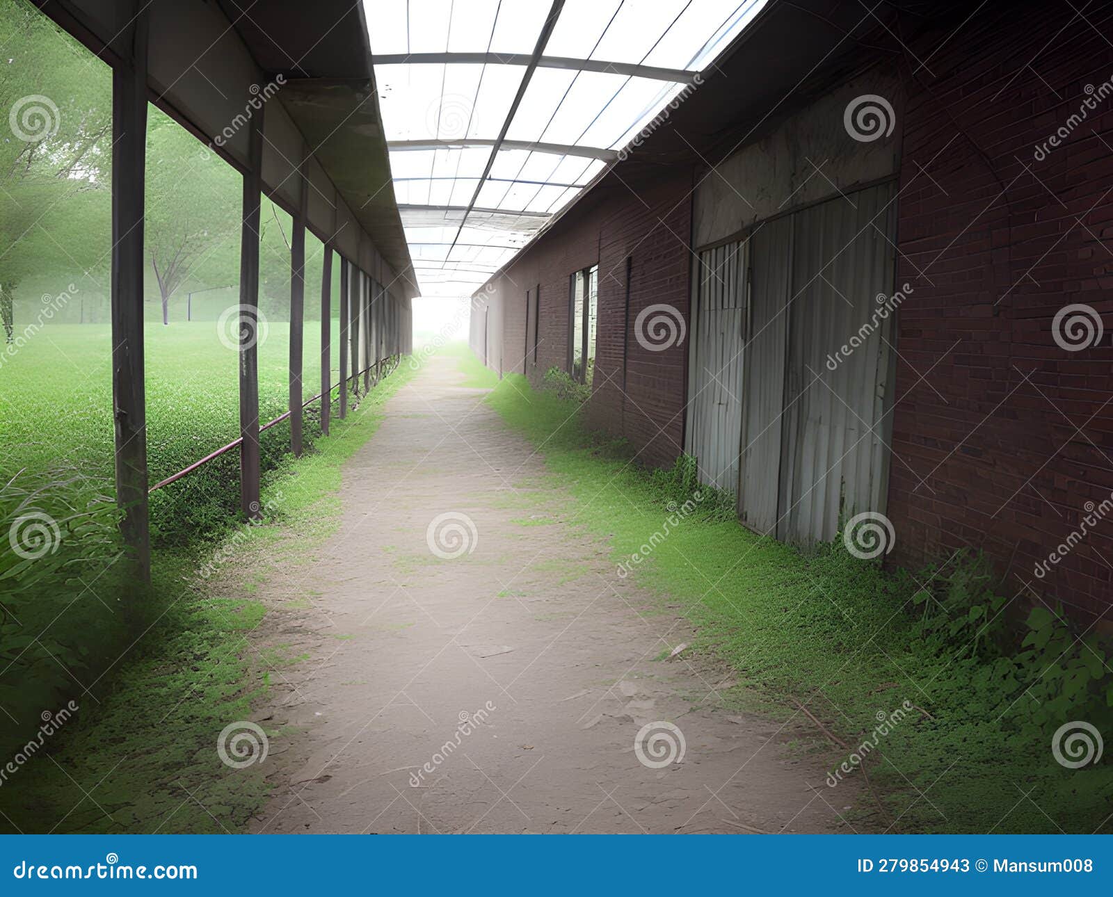Old Abandoned Path in the Farm, Ai Generated Stock Illustration ...