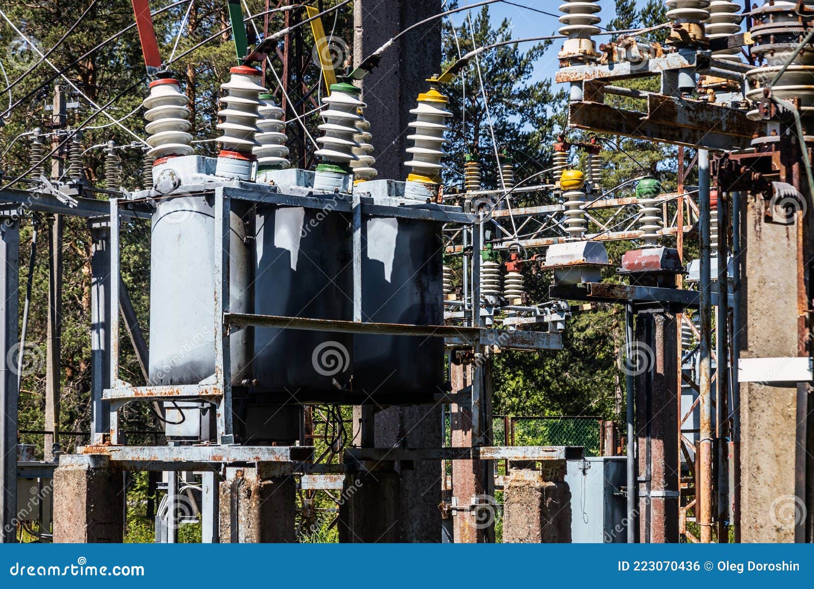 Old Abandoned Power Plant with Rusty Wires, Structures Stock Photo ...