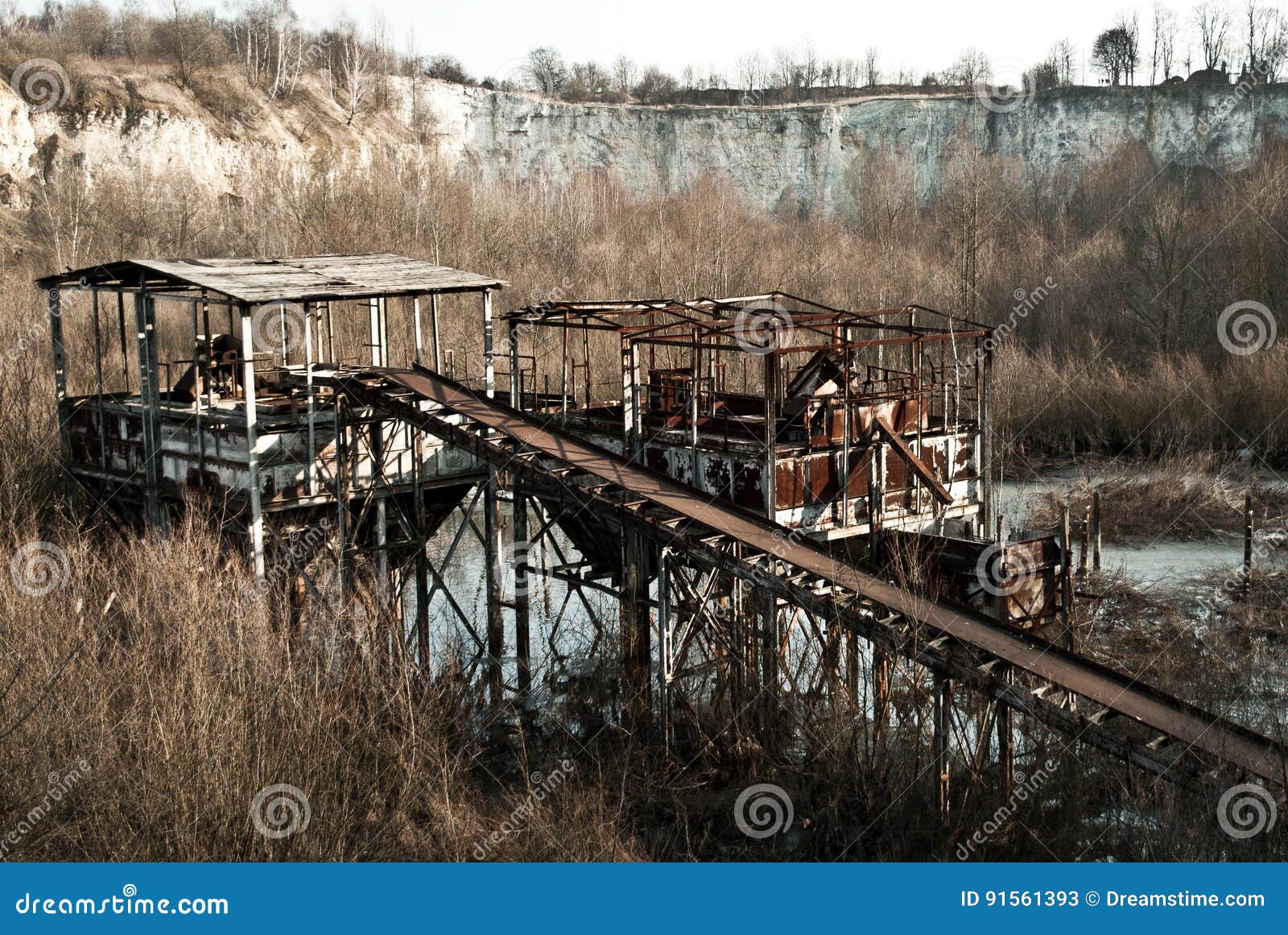 Old Abandoned Quarry, Rusty Ramp Stock Image - Image of grunge, quarry ...