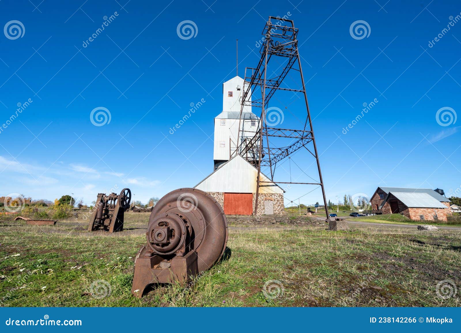 The Old Abandoned Quincy Mine in Hancock Michigan Stock Photo - Image ...