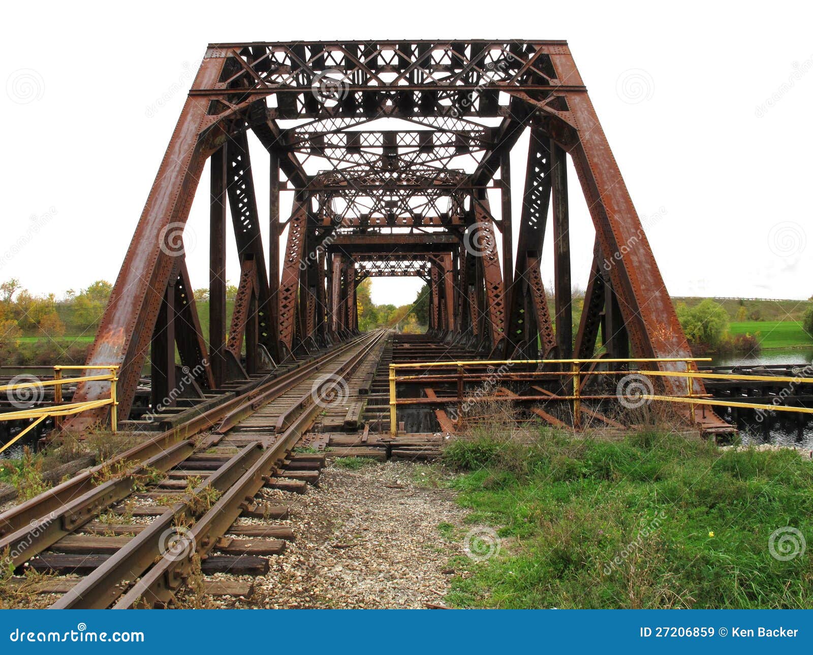 Old Abandoned Railroad Bridge. Stock Image - Image of copy, abandoned ...
