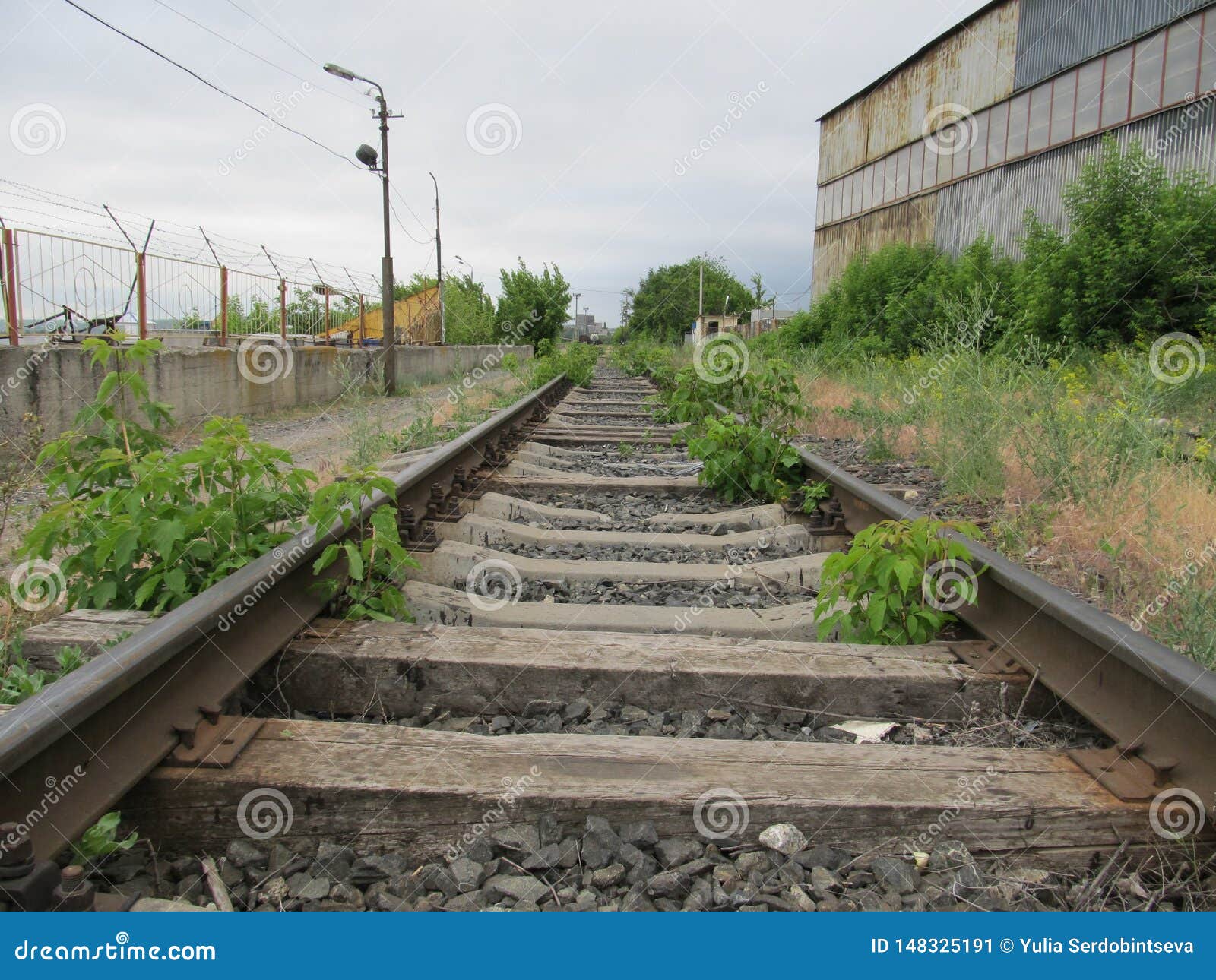 Old Abandoned Railroad With Rusty Rails And Rotting Sleepers Stock ...