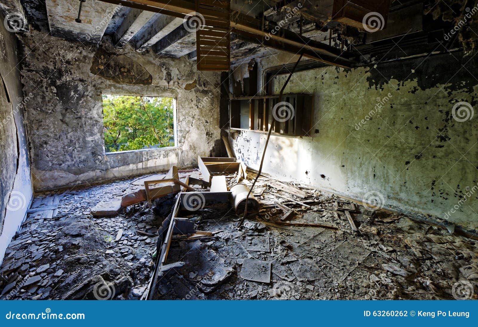 Old Abandoned Ruin Factory Damage Building Stock Photo - Image of ...