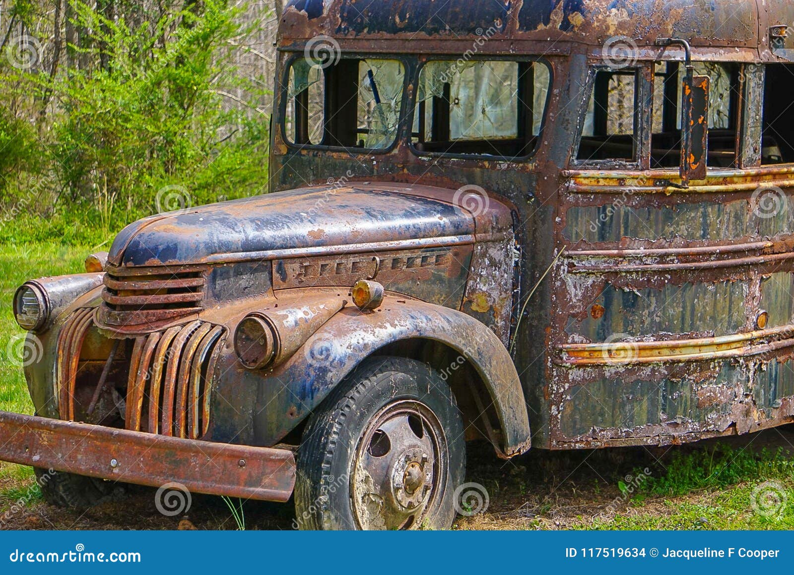 An Old Abandoned Run Down Bus Stock Photo - Image of drive, vintage ...