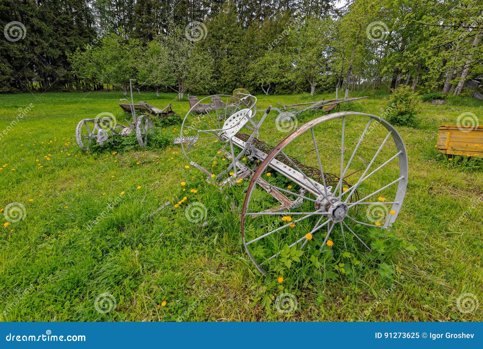 Old Abandoned Rusty Agricultural Machines and Tools Stock Image - Image ...