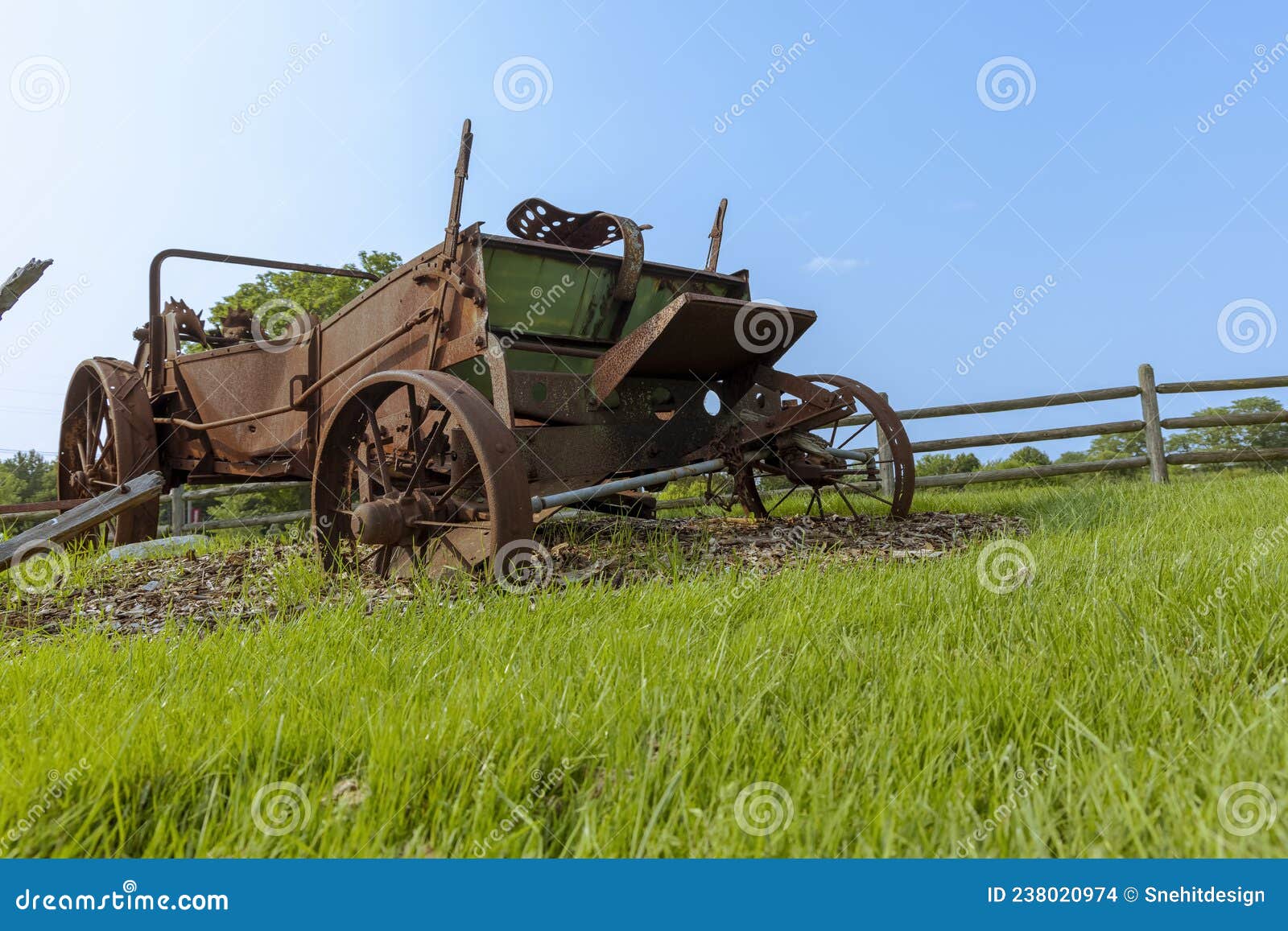 Old Abandoned Rusty Farm Equipment Stock Photo - Image of machine ...