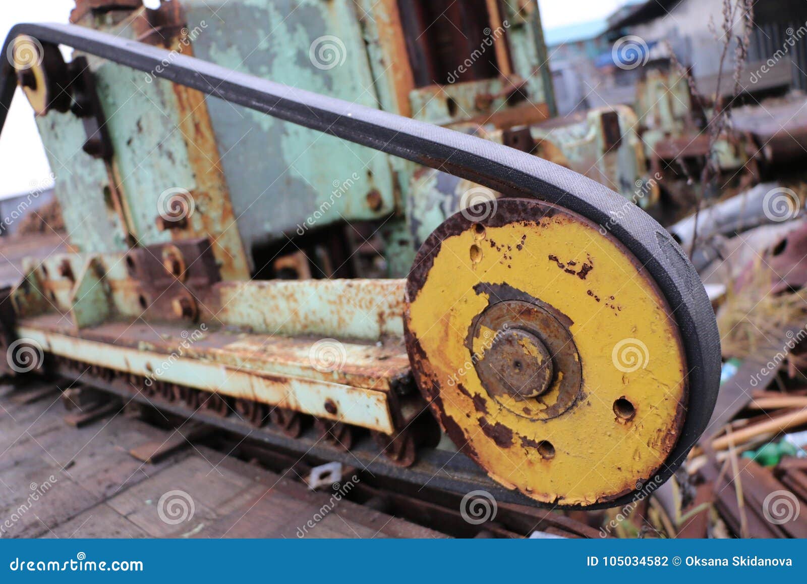 Old Abandoned Rusty Machine Tool Stock Photo - Image of chain, engine ...