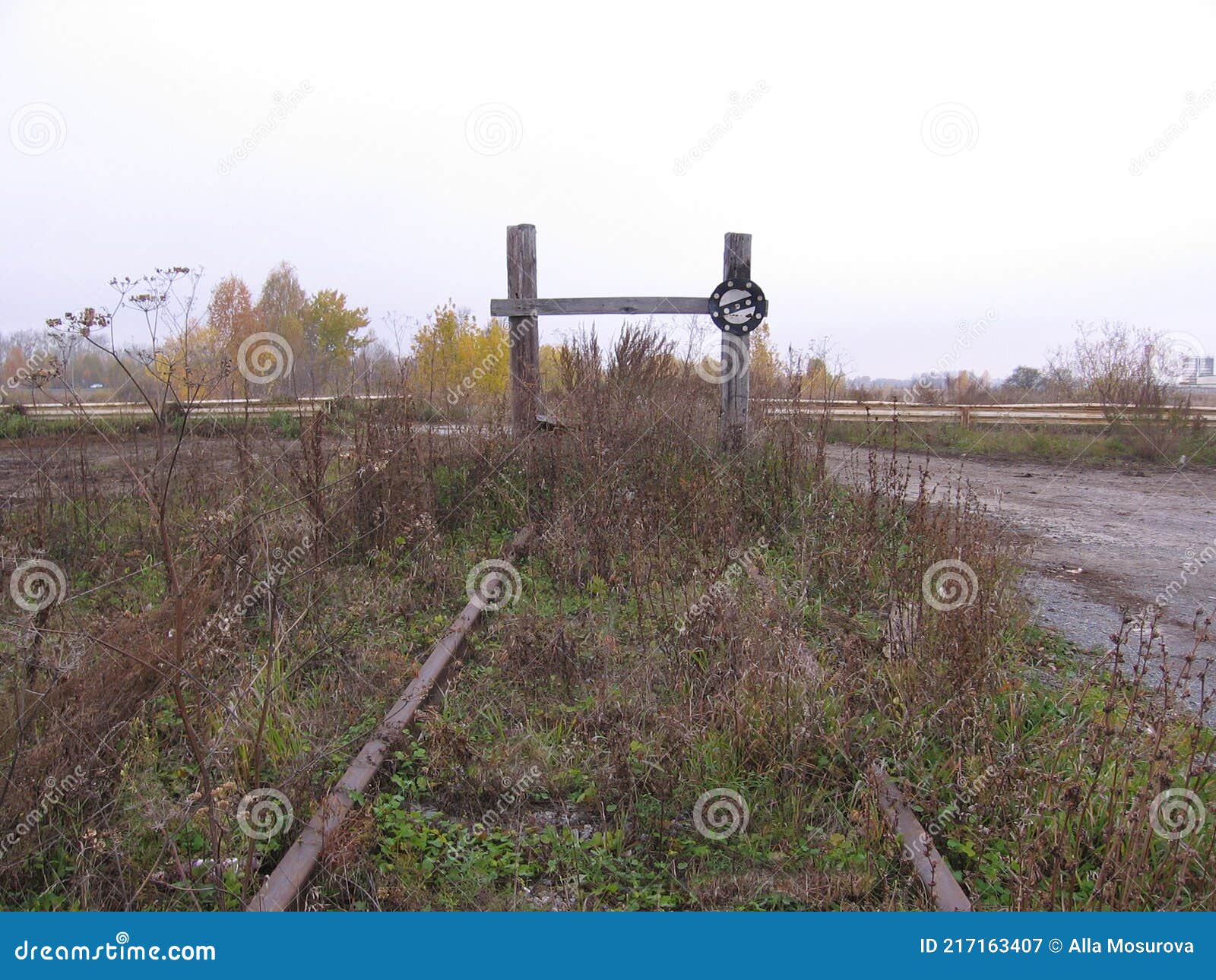 Railway Dead End At The Station For Sorting Wagons. Rail Transportation ...
