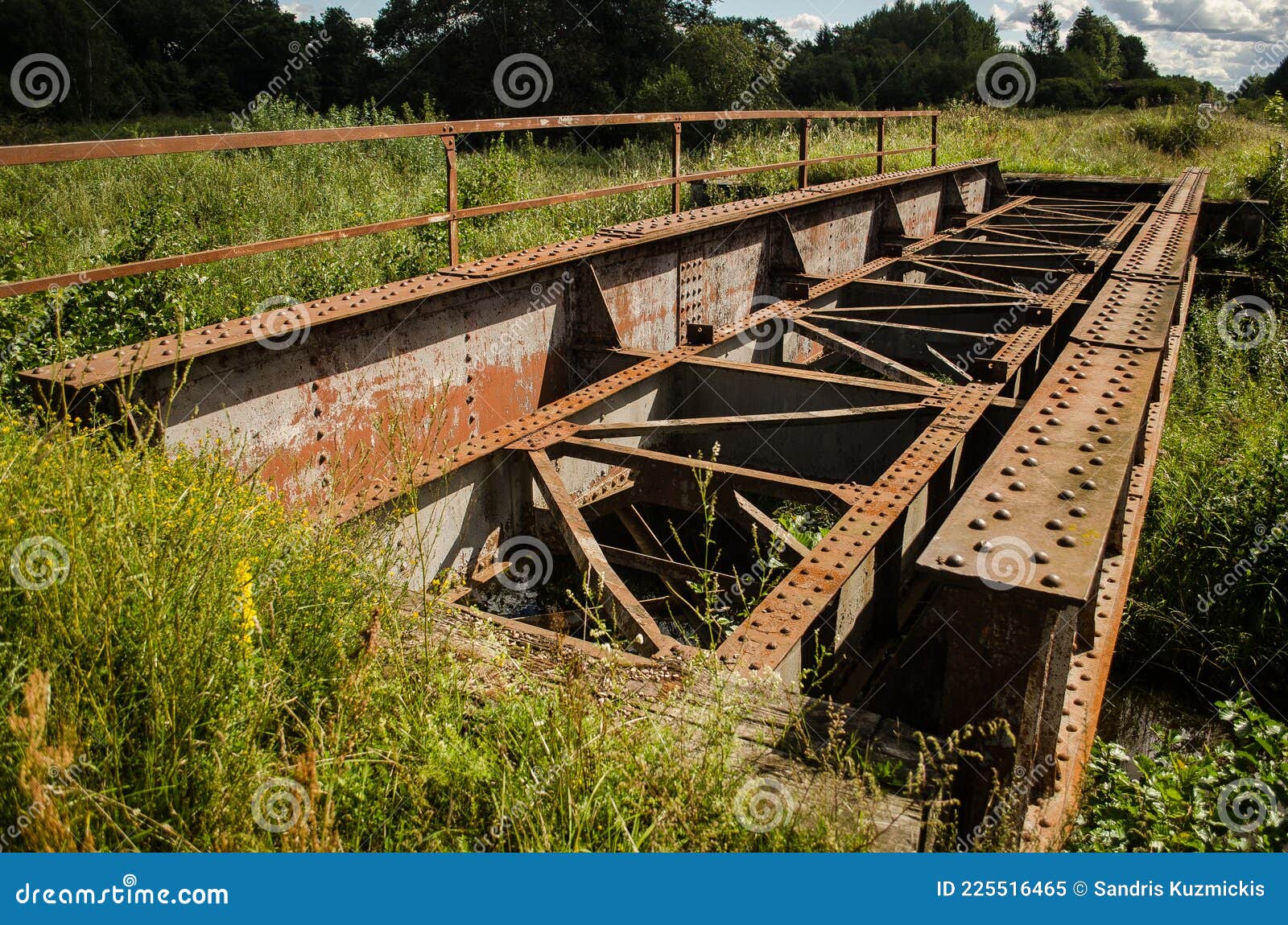 Old, Abandoned, Rusty Railway Bridge in Latvia Stock Image - Image of ...