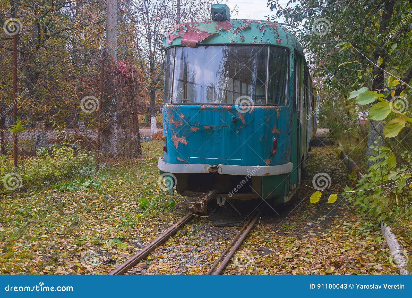 Old abandoned rusty tram stock image. Image of park, stone - 91100043