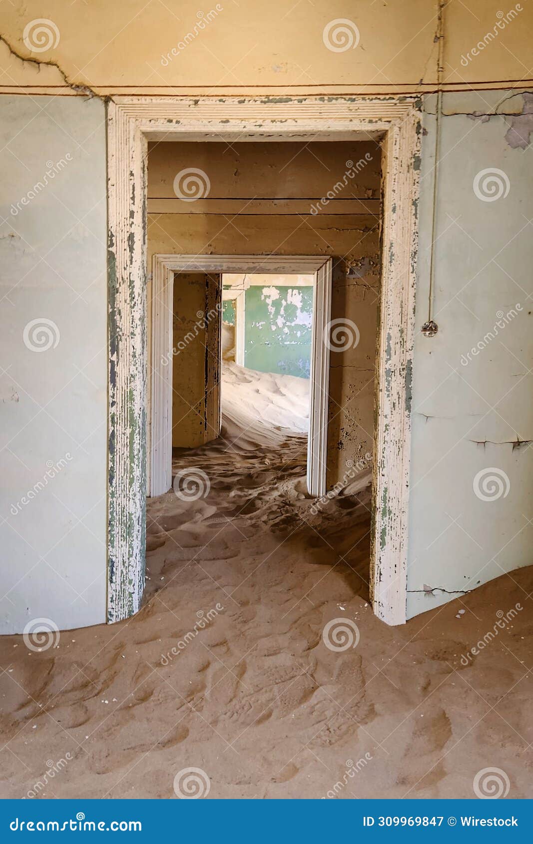 Old, Abandoned Sand-filled Building in the Desert. Kolmanskop, Namibia ...