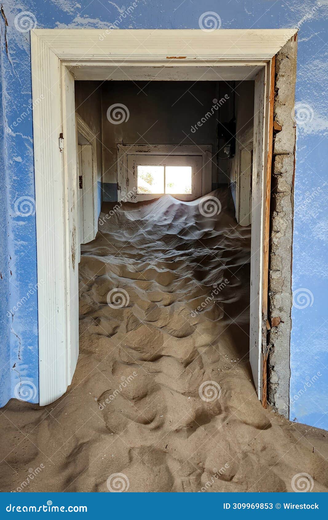 Old, Abandoned Sand-filled Building in the Desert. Kolmanskop, Namibia ...