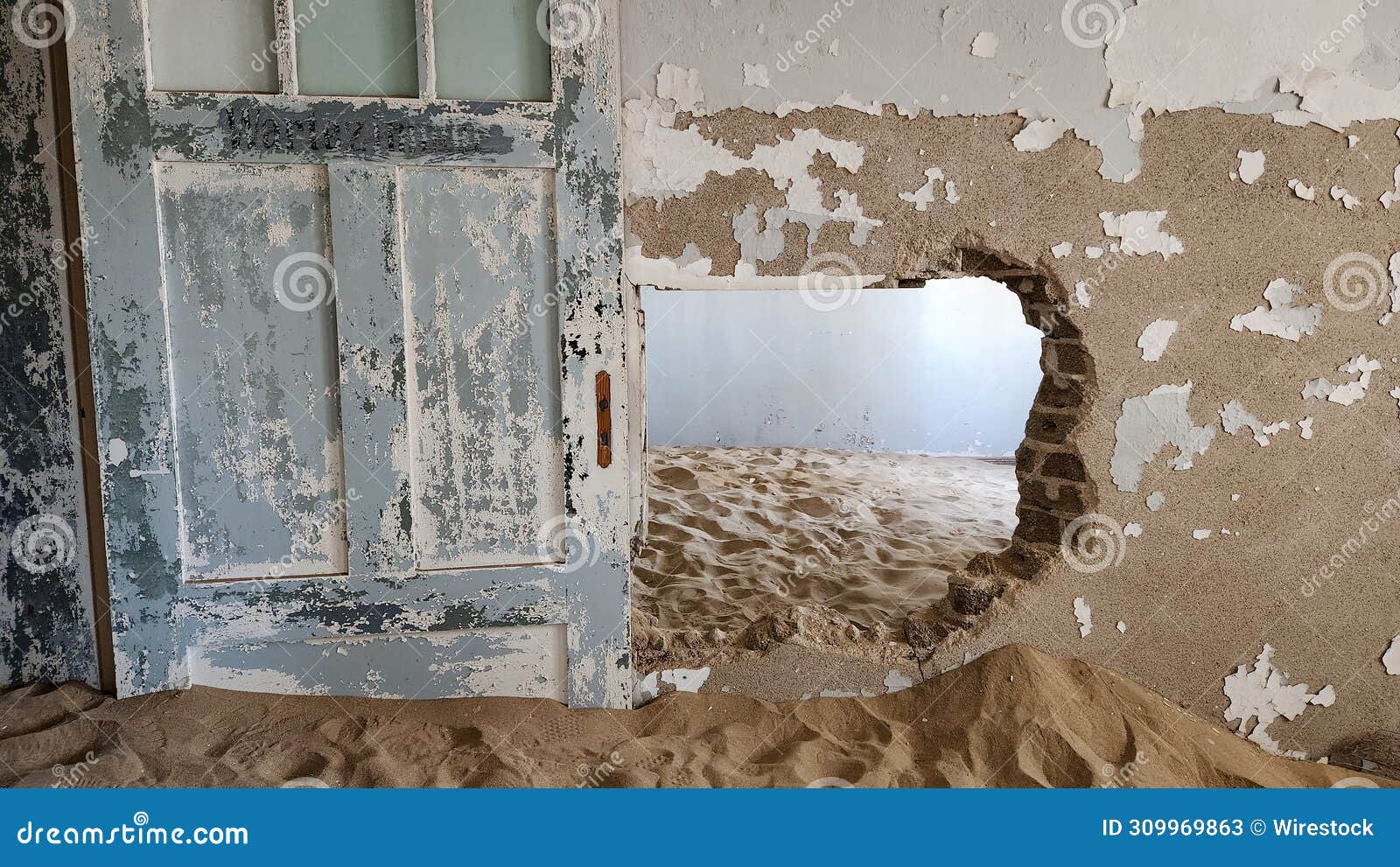 Old, Abandoned Sand-filled Building in the Desert. Kolmanskop, Namibia ...