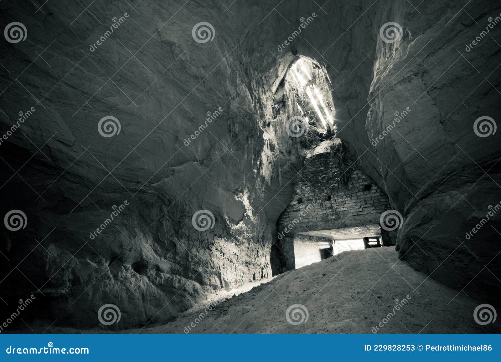 An Old Abandoned Sandstone Cellar, a Hidden Cave in the Forest Stock ...