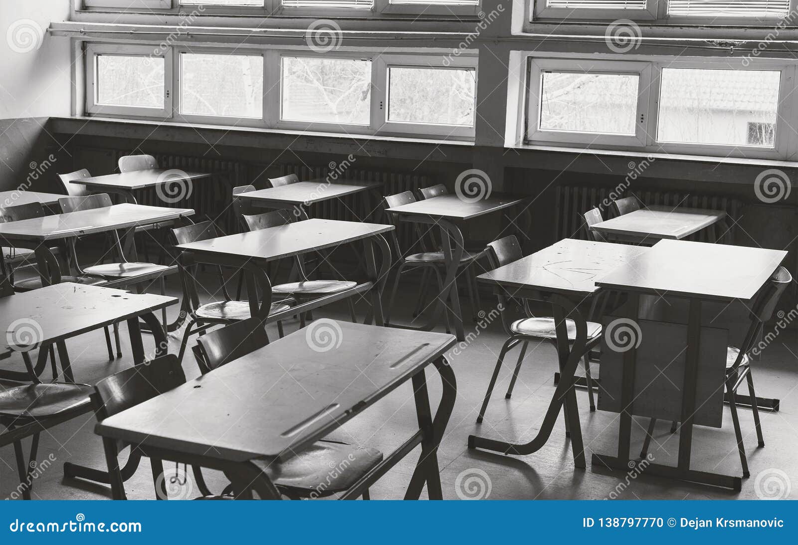 Old School Classroom stock photo. Image of empty, close - 138797770
