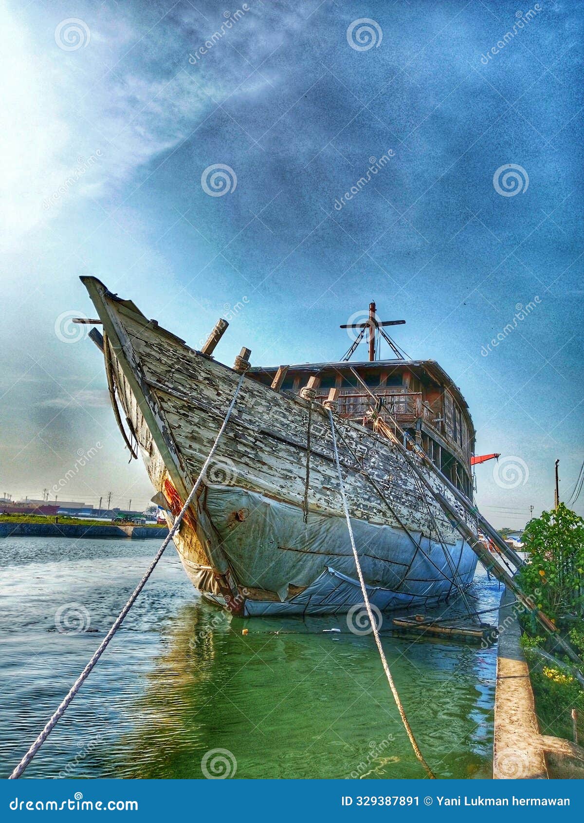 Old Abandoned Ship in the Dead Harbour Stock Image - Image of ship ...
