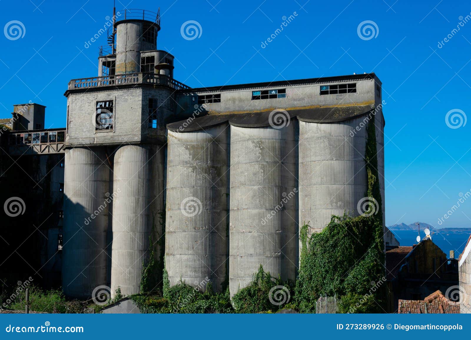 Old and abandoned silos stock photo. Image of broken - 273289926