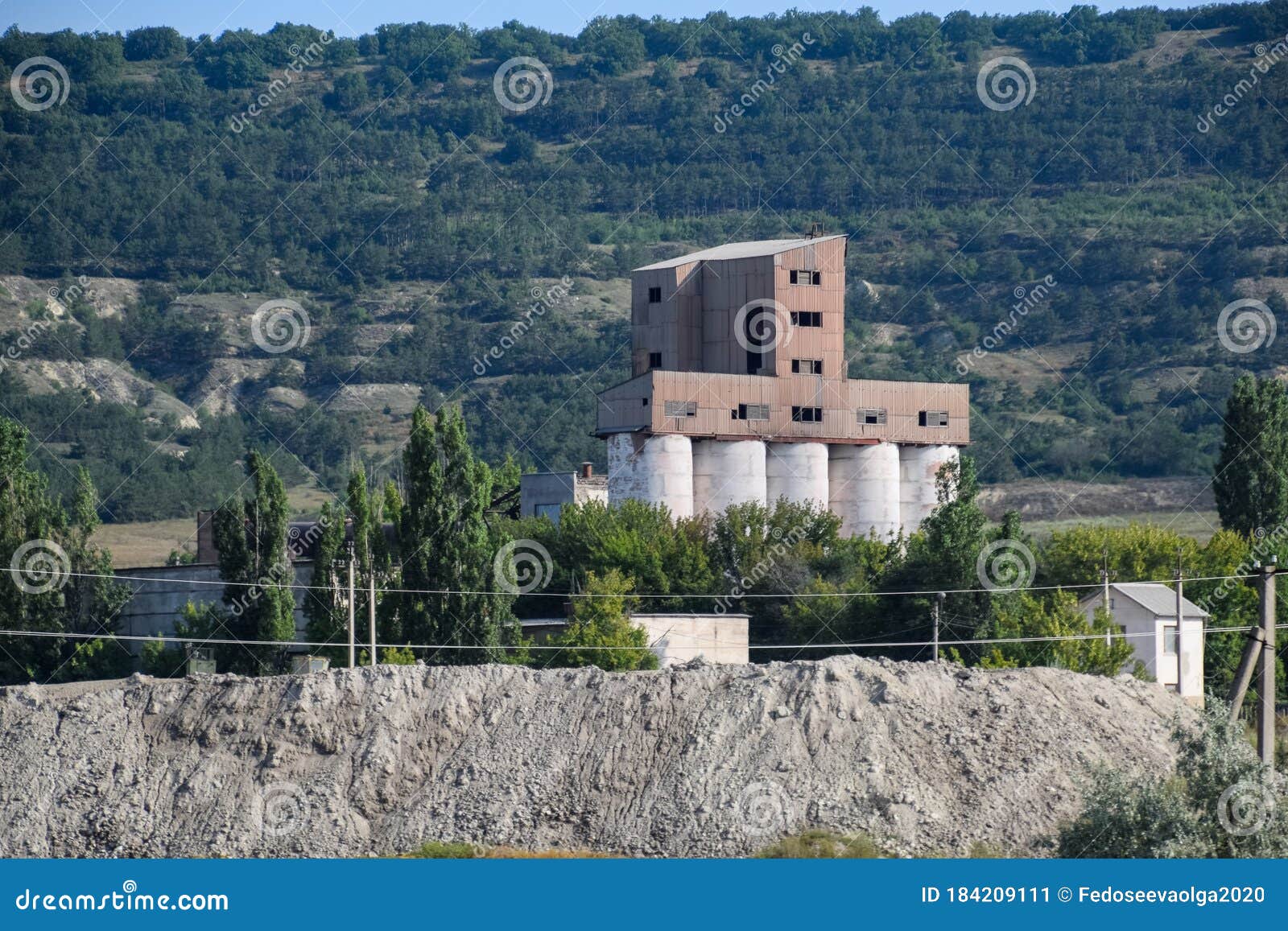 An Old Abandoned Soviet Grain Terminal. Grain Elevator Stock Image ...