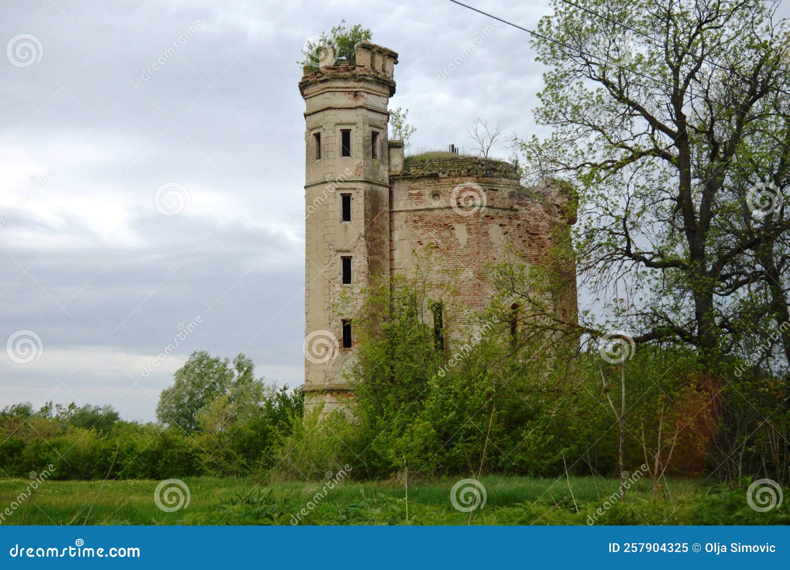 Abandoned Stone Water Tower Stock Image - Image of stone, abandoned ...