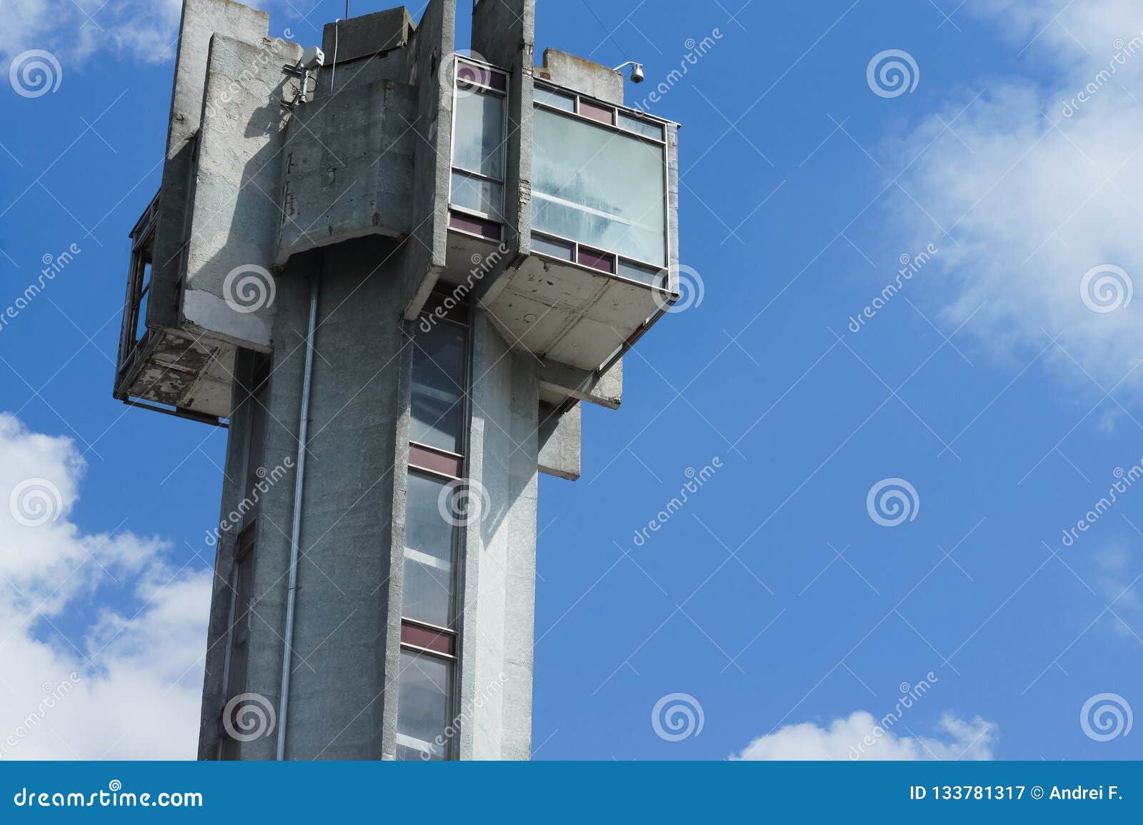 Old Abandoned Tower on Background of Sky. Stock Image - Image of ghost ...