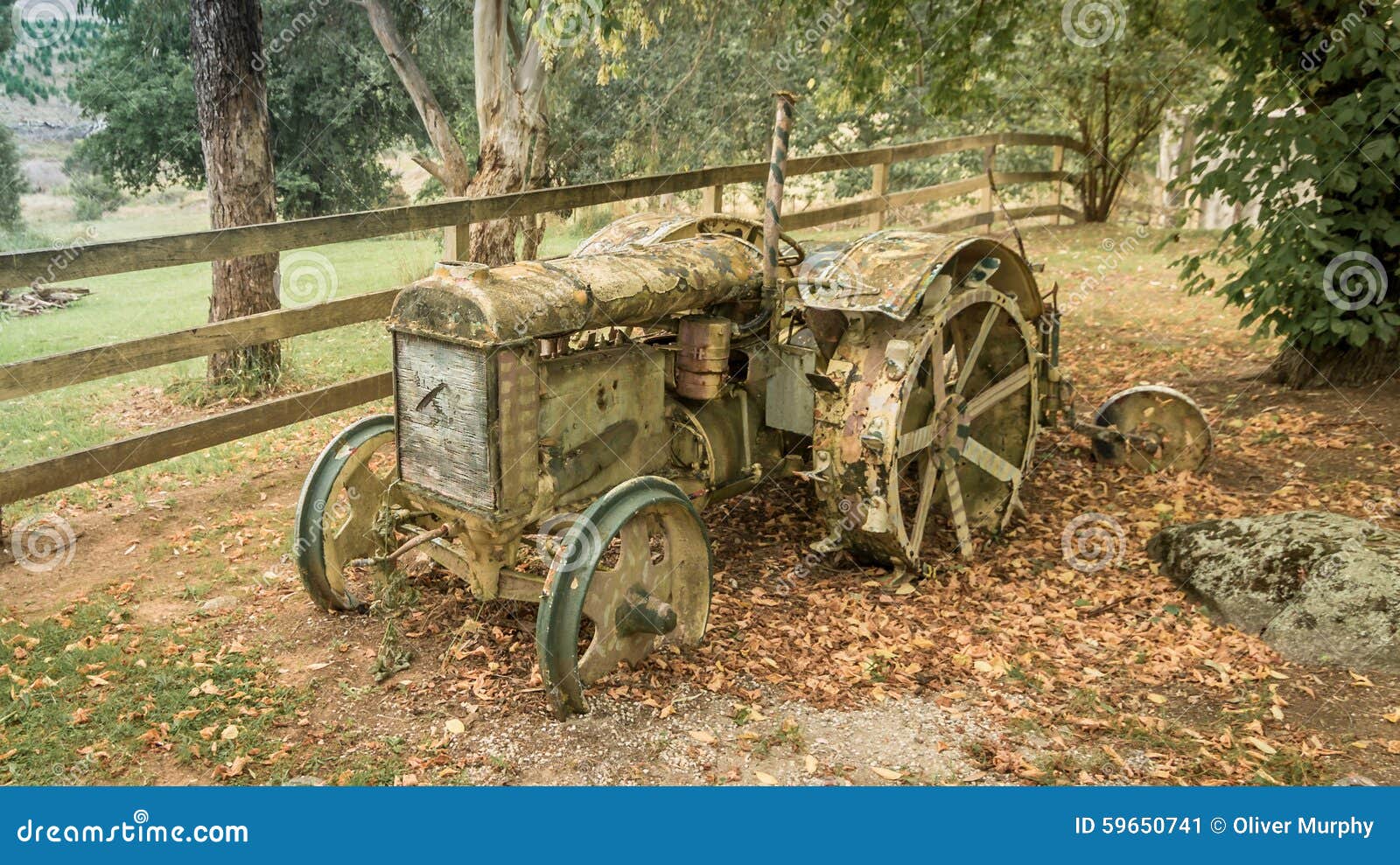 Old Abandoned Tractor in a Paddock Stock Image - Image of paddock ...