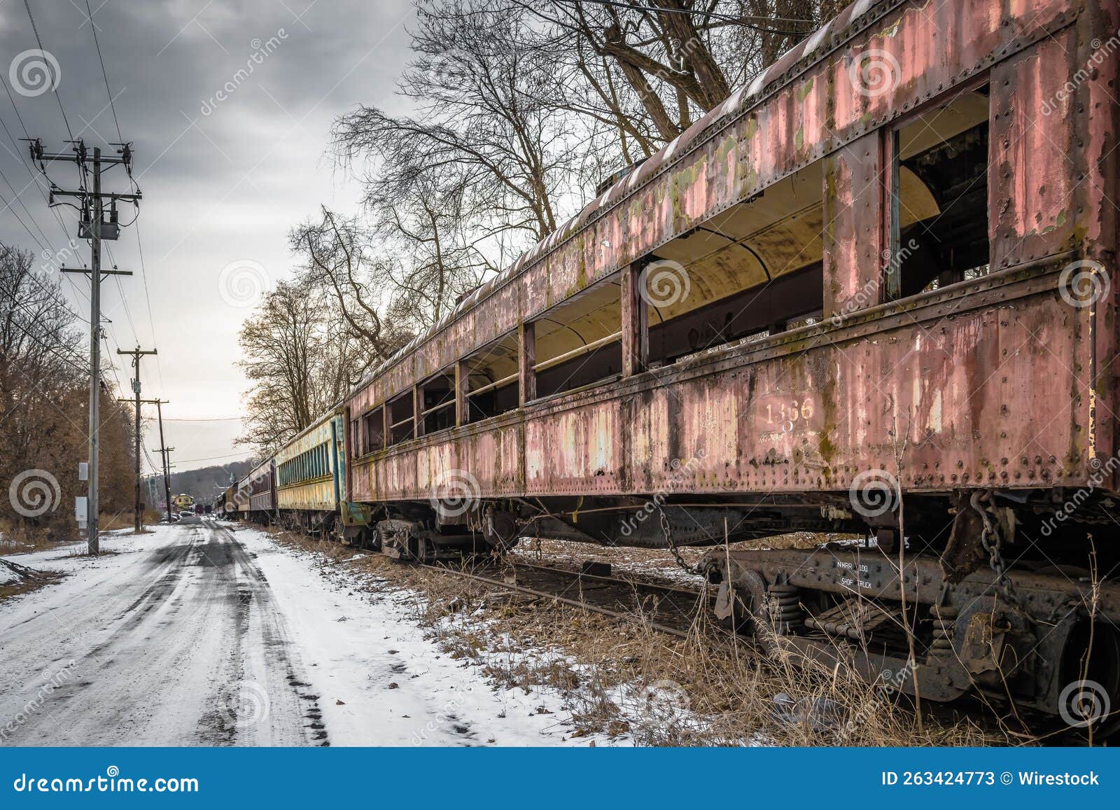 Old Abandoned Train Car stock image. Image of track - 263424773