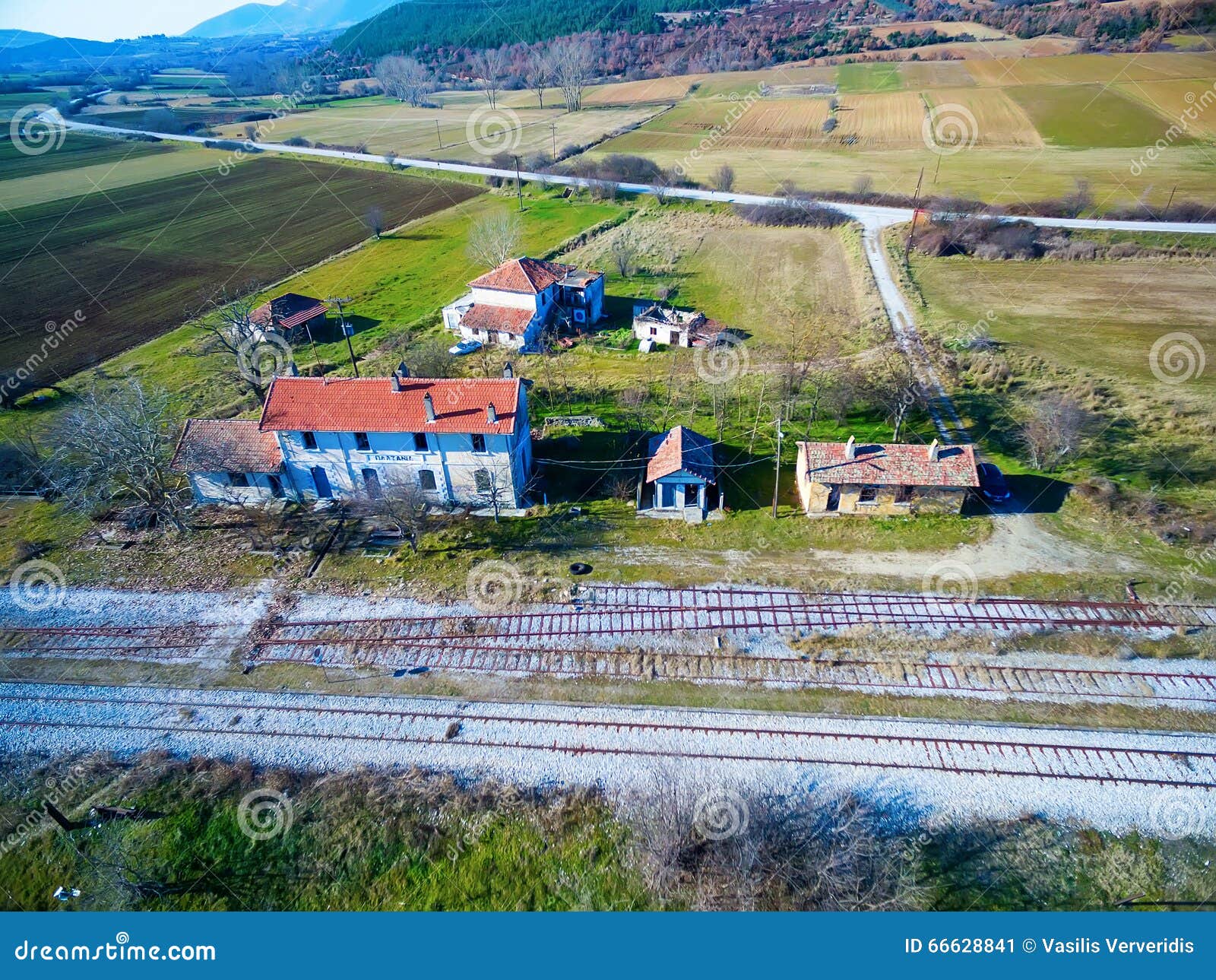Old Abandoned Train Racks, Railways. Aerial View. Stock Image - Image ...