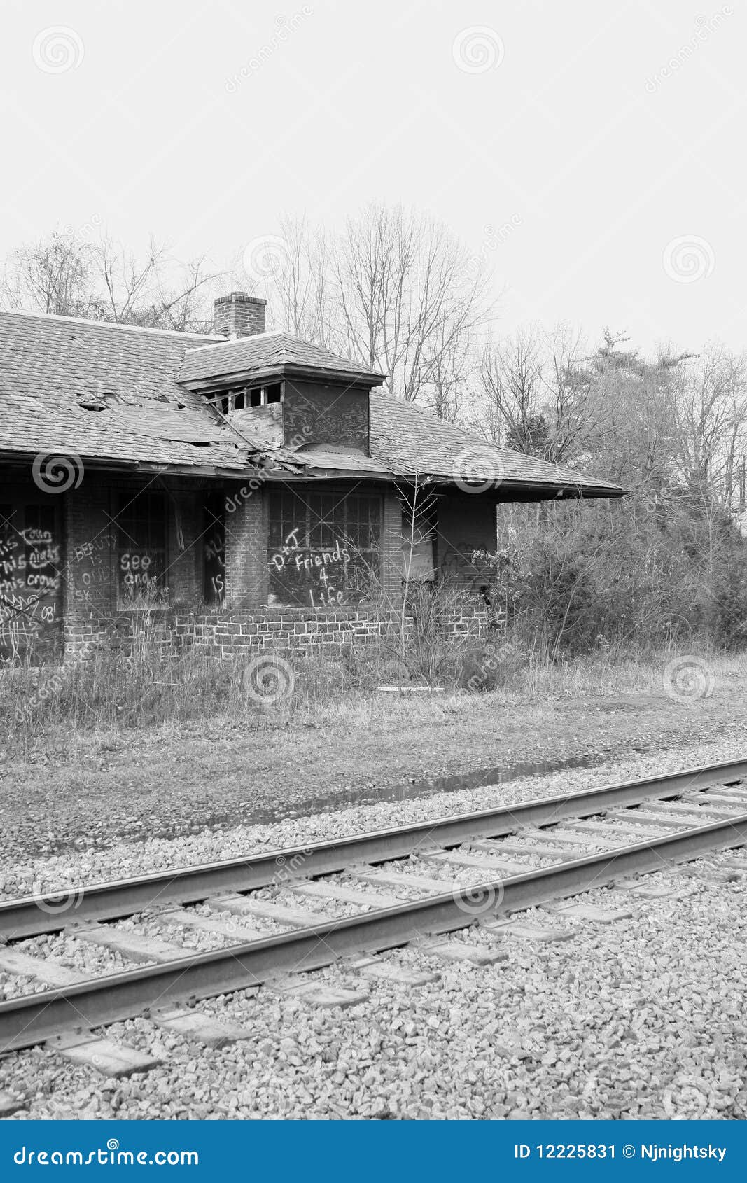 Old Abandoned Train Station Stock Image - Image of transportation, rail ...