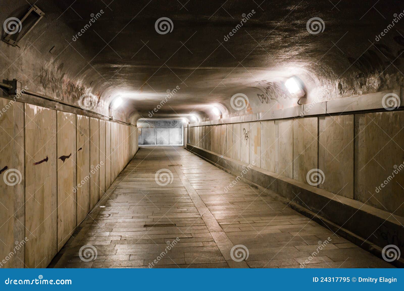 Old Abandoned Underground Tunnel Stock Image - Image of architecture ...