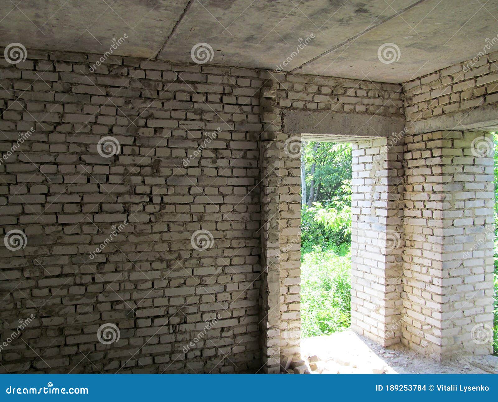 Old Abandoned Unfinished Brick House Stock Photo - Image of bricks ...