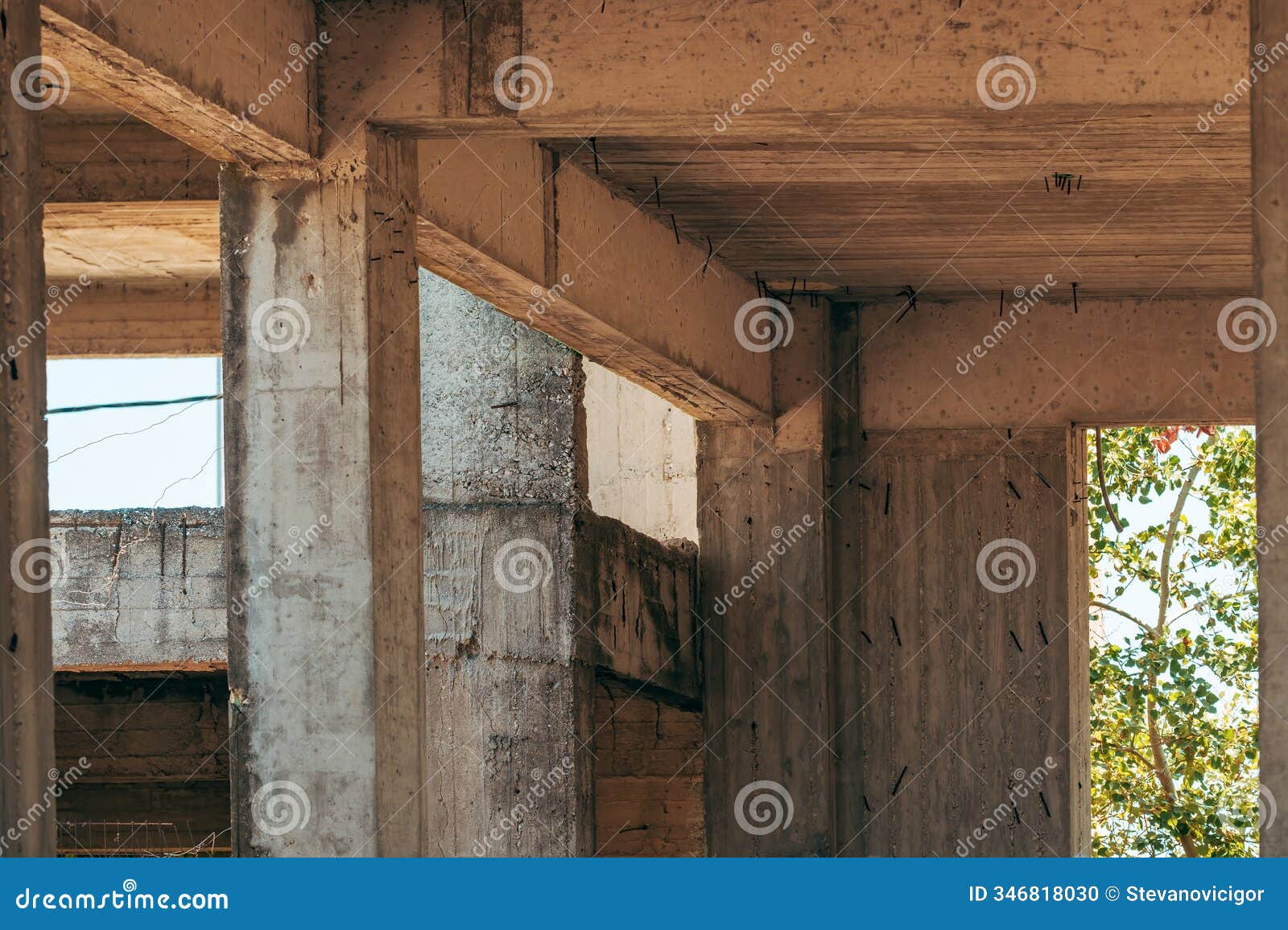 Old Abandoned Unfinished Concrete Structure in Vrasna, Greece Stock ...