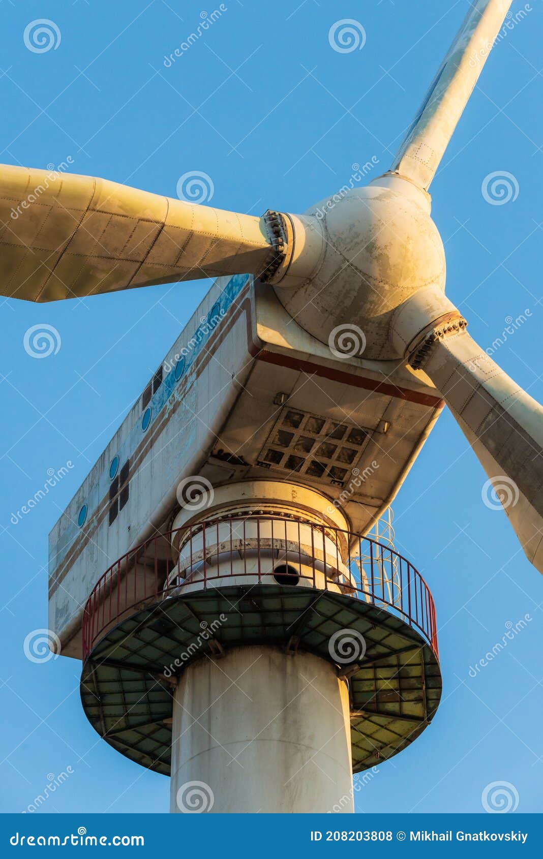 Old Abandoned Wind Turbines In The Desert Landscape Stock Image ...