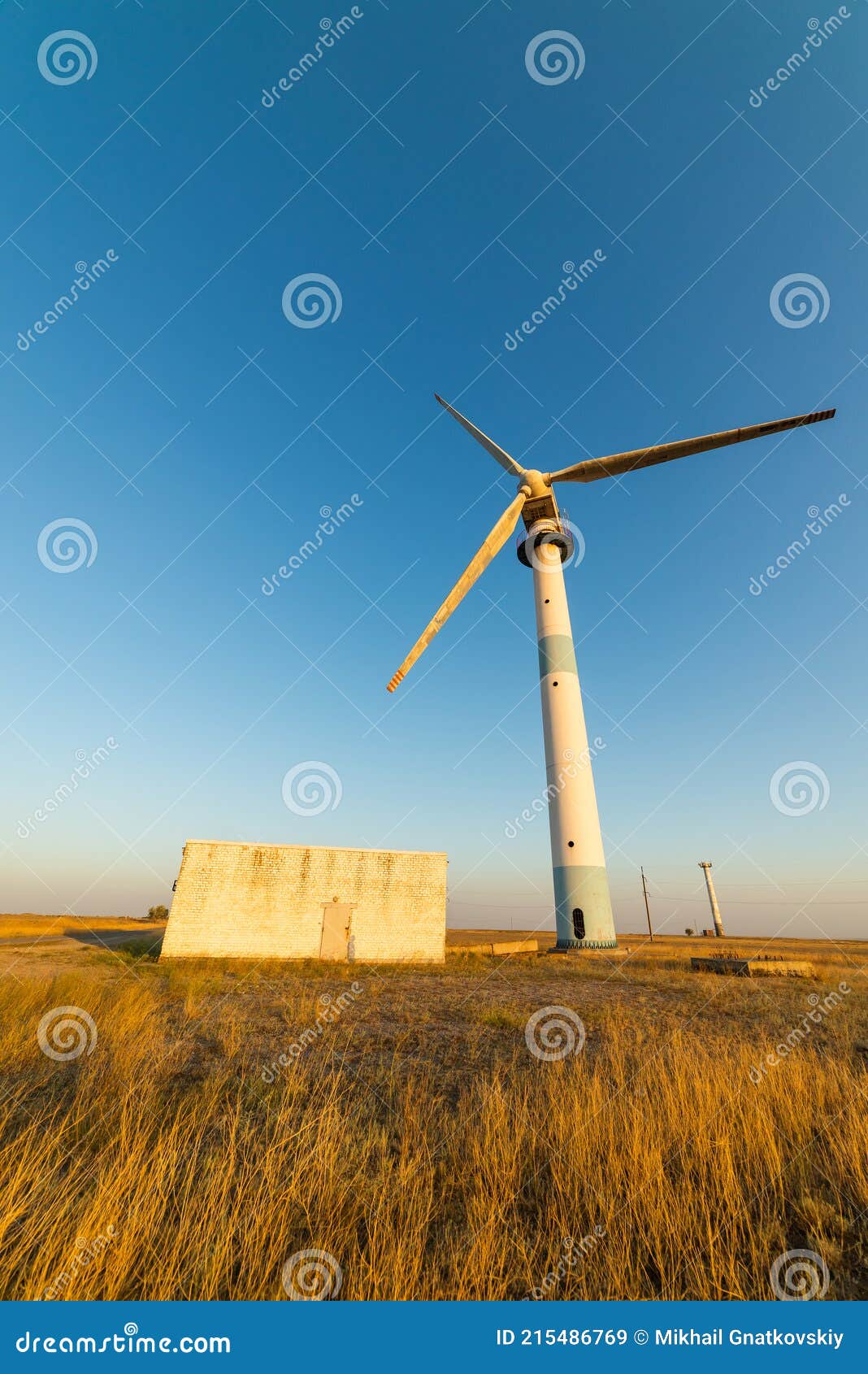 Old Abandoned Wind Turbines In The Desert Landscape Royalty-Free Stock ...