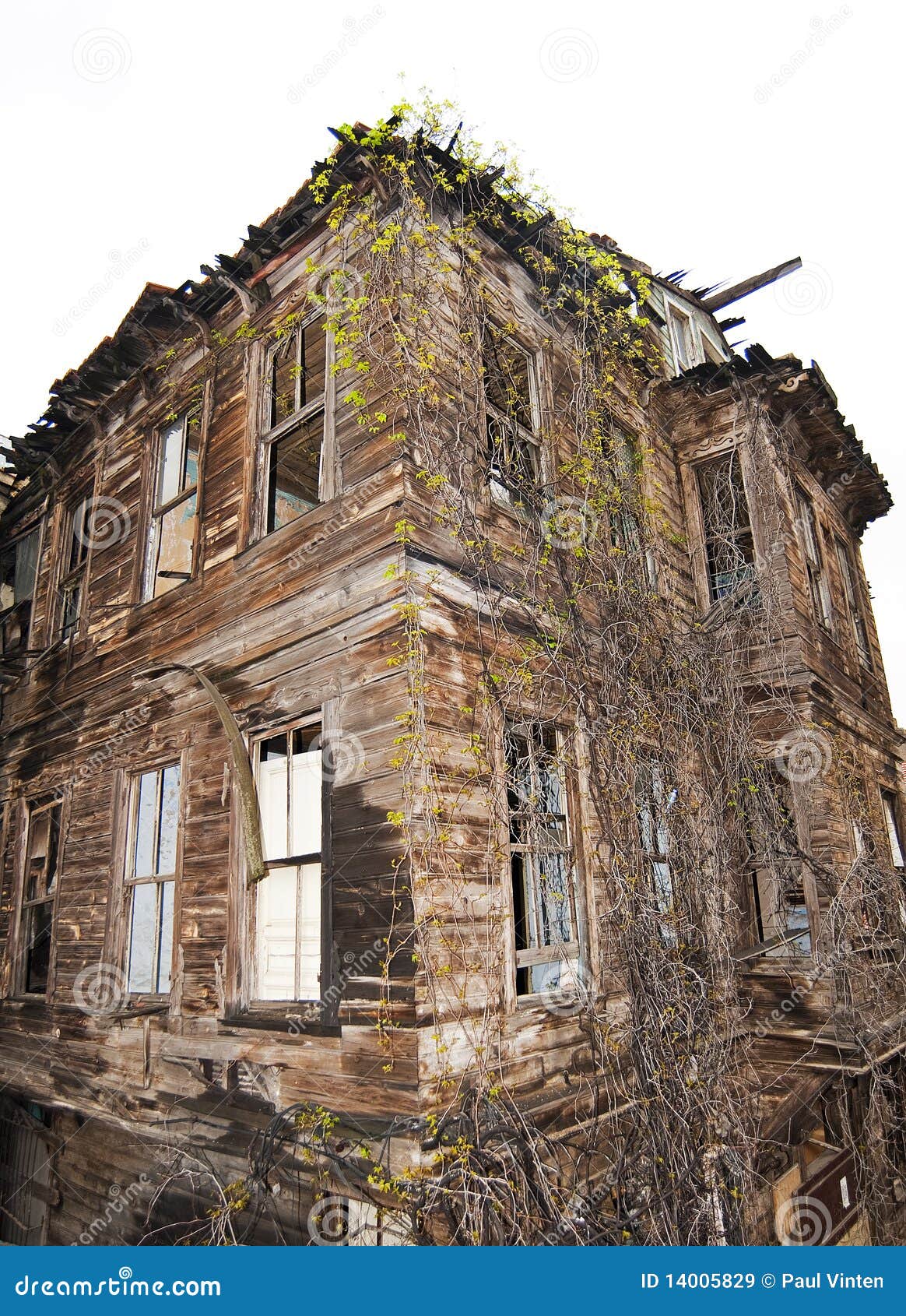 Abandoned Wooden Building, A Ruin Built Of Wood Planks, Destroyed ...