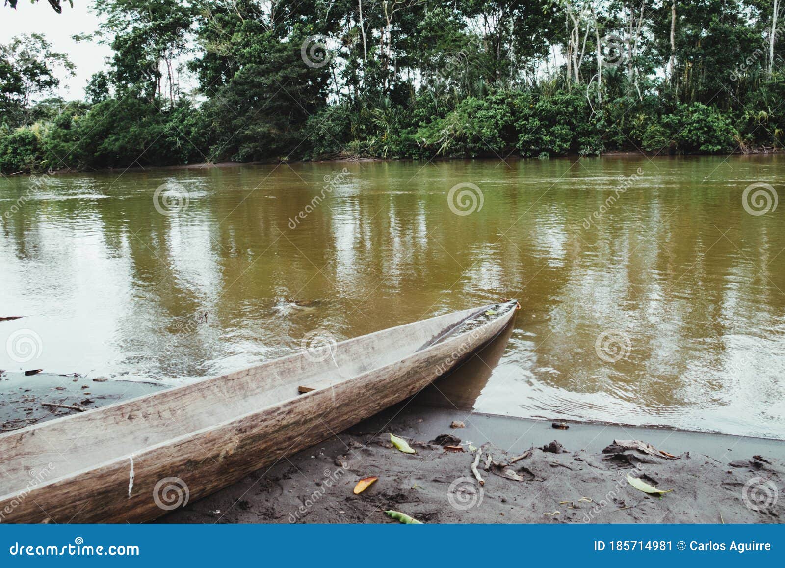 Old Aboriginal Boat on a River in the Amazon Stock Image - Image of ...