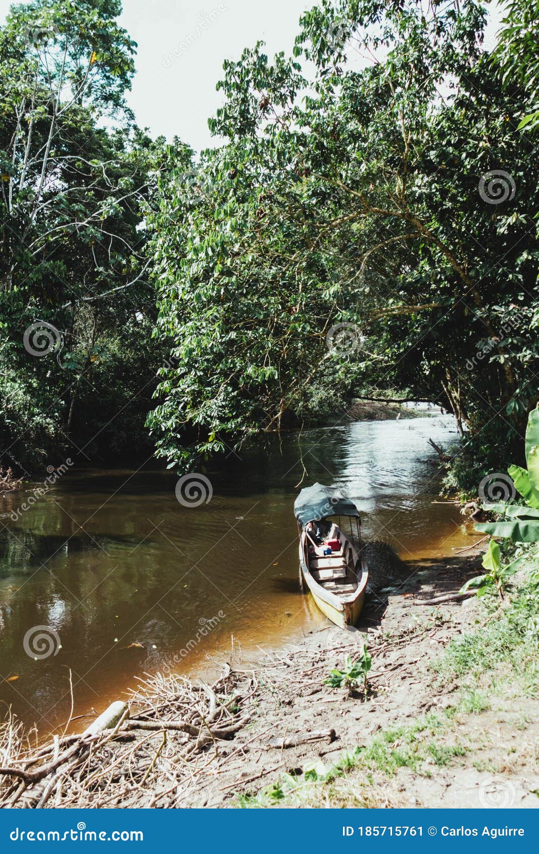 Old Aboriginal Boat on a River in the Amazon Stock Image - Image of ...