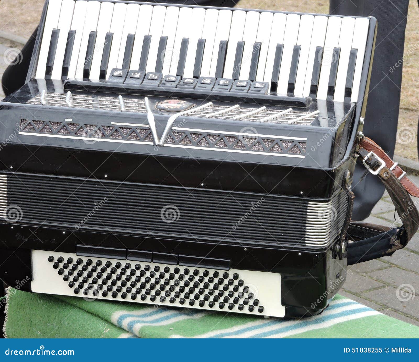 Old accordion stock image. Image of leather, natural - 51038255