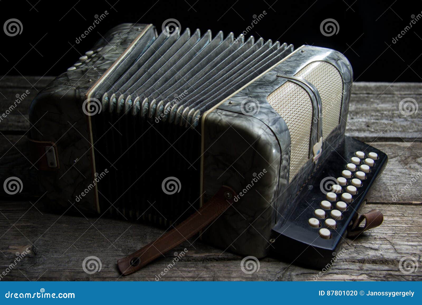 Old accordion with wine stock photo. Image of equipment - 87801020