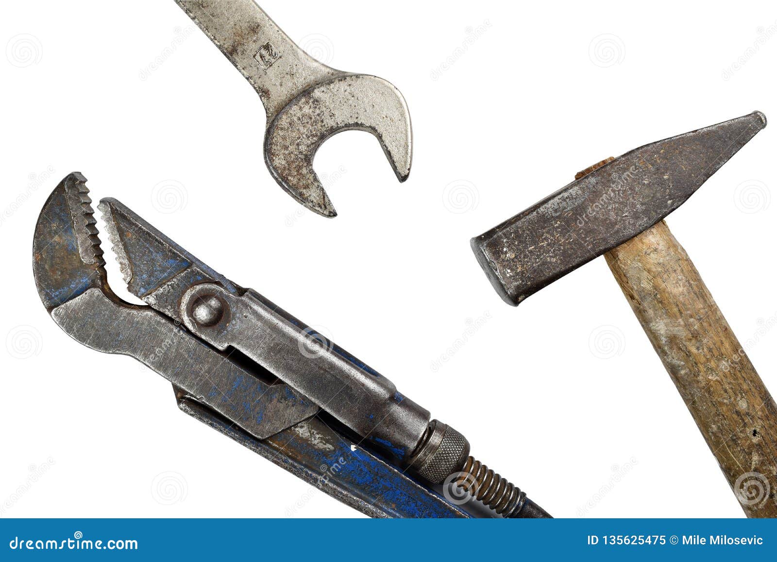 Old Adjustable Spanner, Hammer and Wrench Stock Image - Image of iron ... Old Adjustable Spanner, Hammer and Wrench Stock Image - Image of iron ...